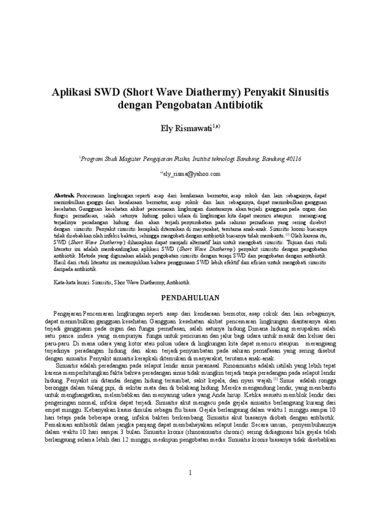 Terapi SWD untuk Sinusitis Efektif | PDF