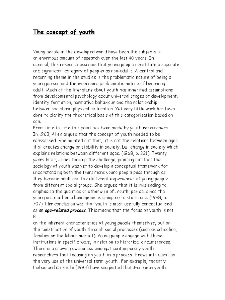 The Concept of Youth | PDF | Youth | Social Group
