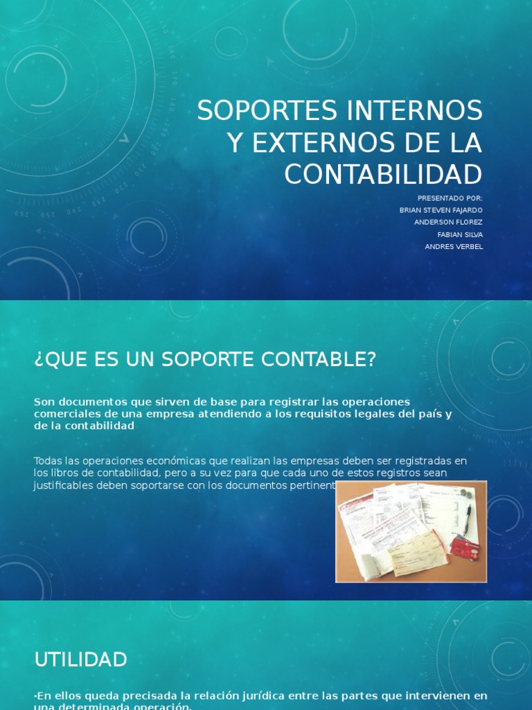 Soportes Internos y Externos de La Contabilidad | PDF | Cheque ...