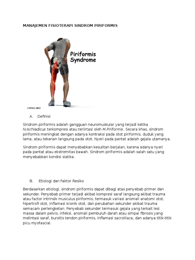 Manajemen Fisioterapi Sindrom Piriformis | PDF