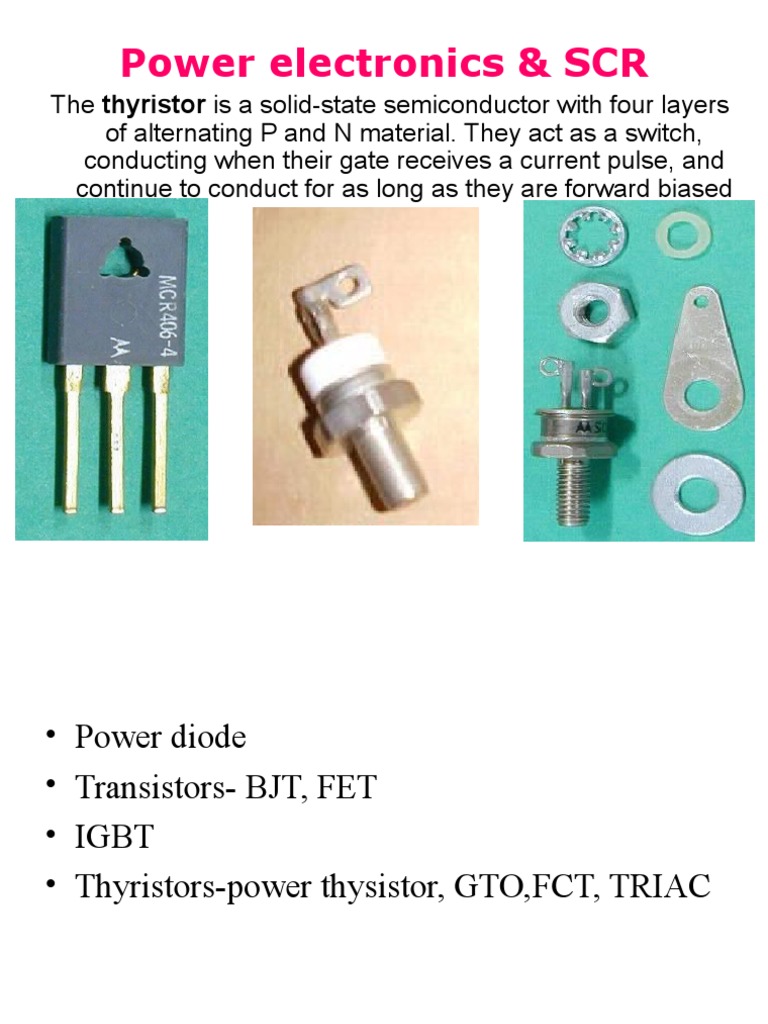 Power Electronics & SCR | PDF | Rectifier | Field Effect Transistor