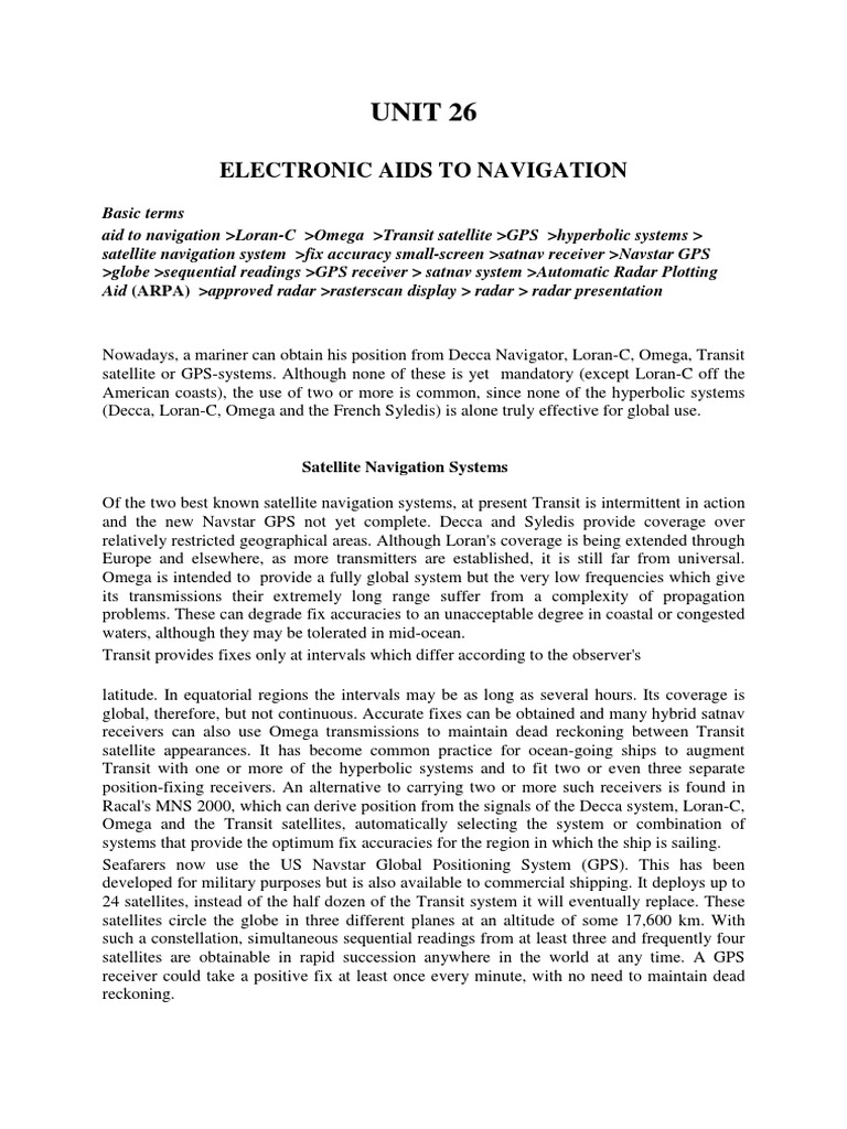 Electronic Aids To Navigation | PDF | Navigation | Global Positioning ...
