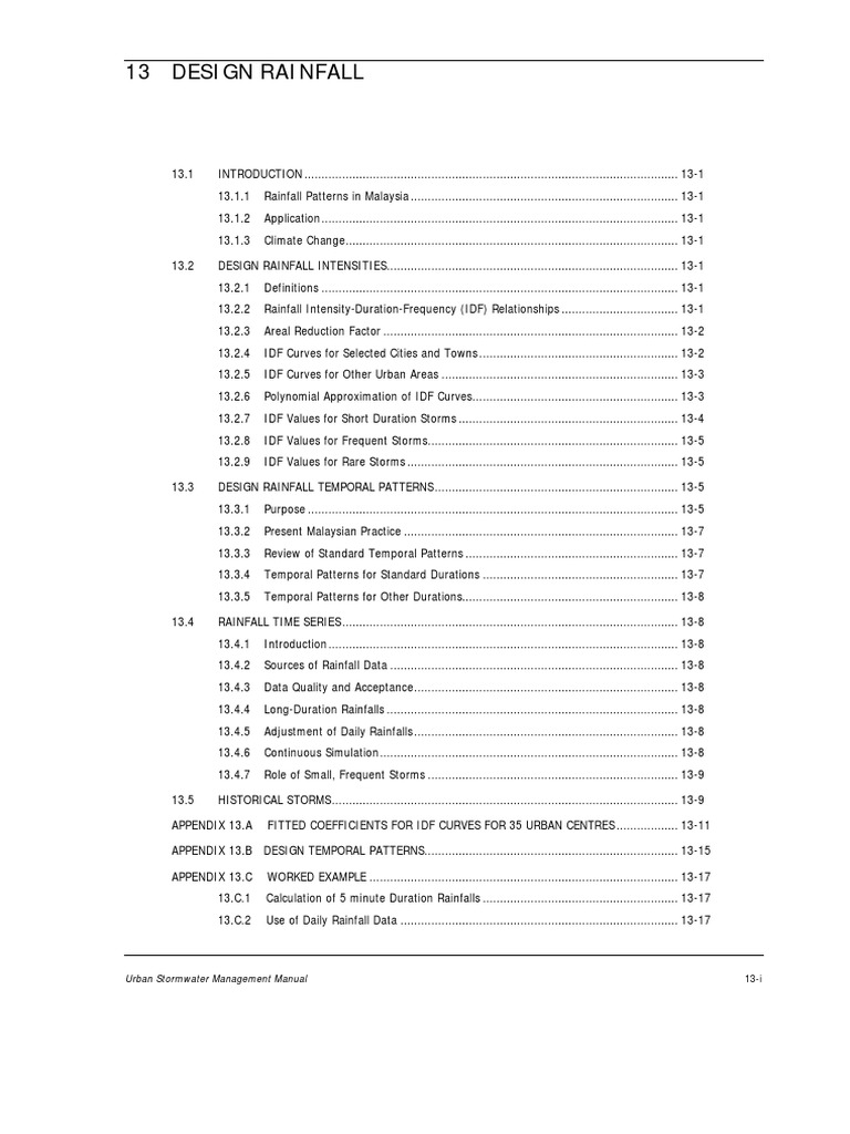 CH 13 - Design Rainfall | PDF | Rain | Stormwater