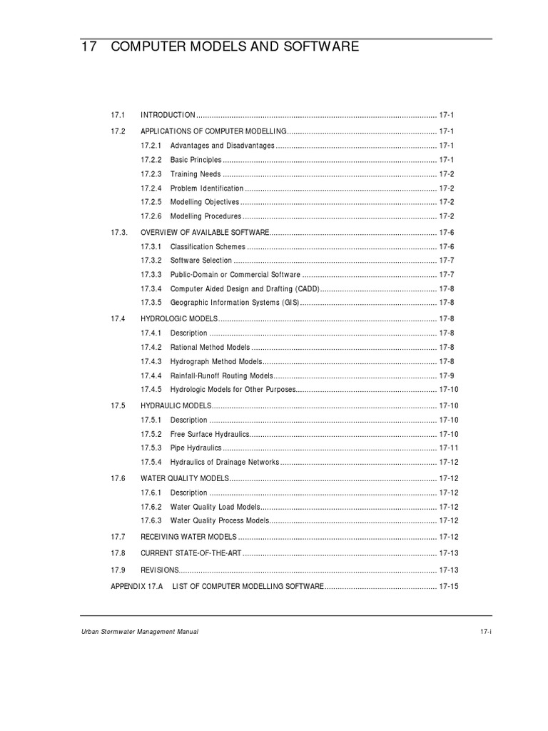 17 Computer Models and Software: Urban Stormwater Management Manual ...