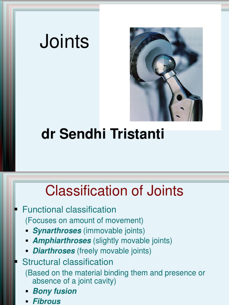 Joints: DR Sendhi Tristanti | PDF | Anatomical Terms Of Motion | Knee