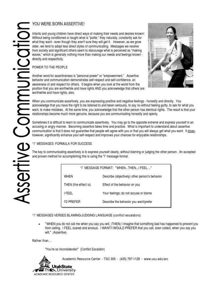 Assertive Communication | PDF | Self Esteem | Action (Philosophy)