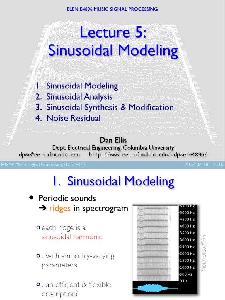 Sinusoidal Modeling | PDF | Sine Wave | Pitch (Music)
