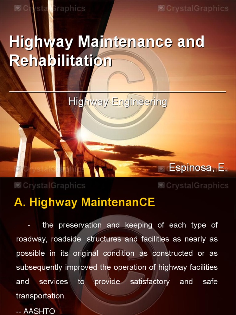 Highway Maintenance and Rehabilitation Guide | PDF | Road Surface | Road