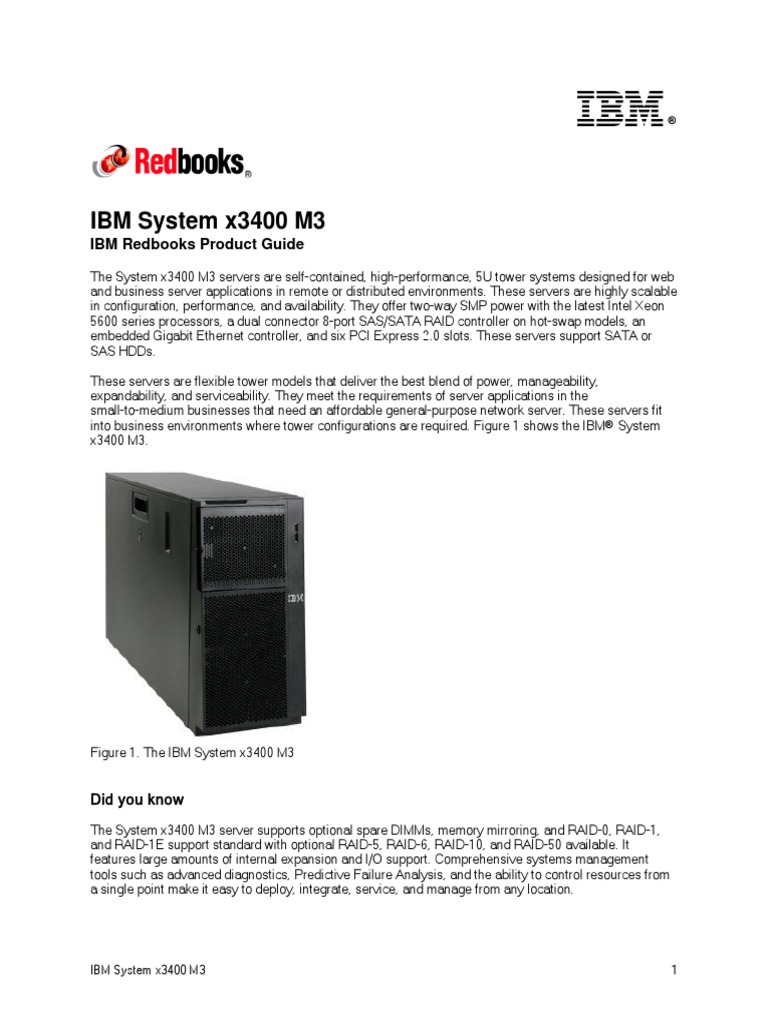 IBM System x3400 M3 - Tips0808 | PDF | Hard Disk Drive | Solid State Drive