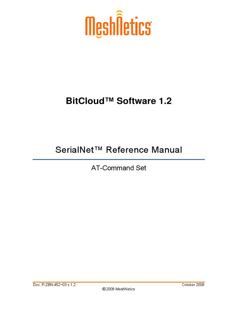 Bitcloud™ Software 1.2: Serialnet™ Reference Manual | Download Free PDF | Computer Network ...