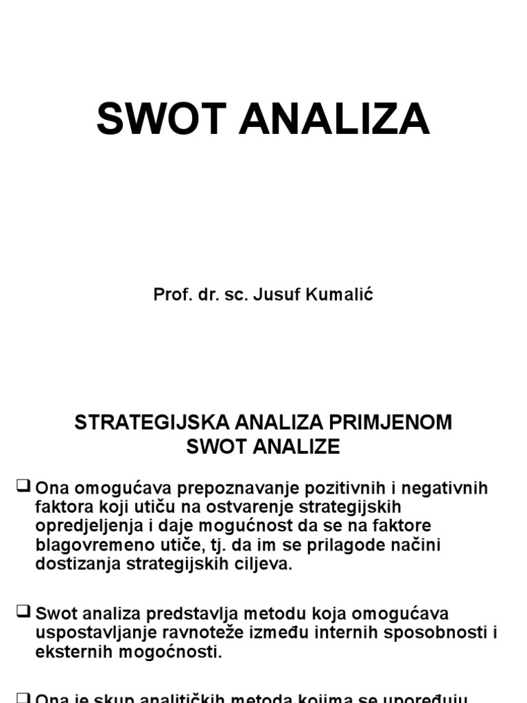 Swot Analiza | PDF