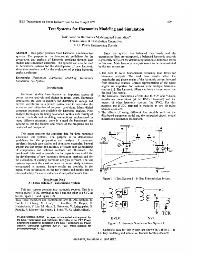 Test Systems Harmonics | PDF