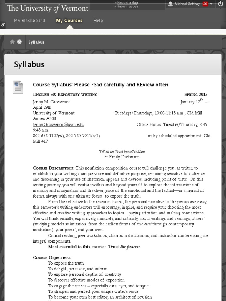 Expository Writing Course Syllabus | PDF | Cognition | Communication