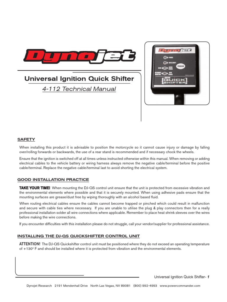 Dynojet Quickshifter Install Instructions | Ignition System | Gear