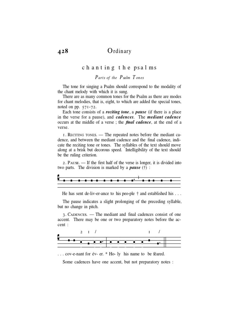 Samuel Weber Psalm Tones | PDF | Gregorian Chant | Singing