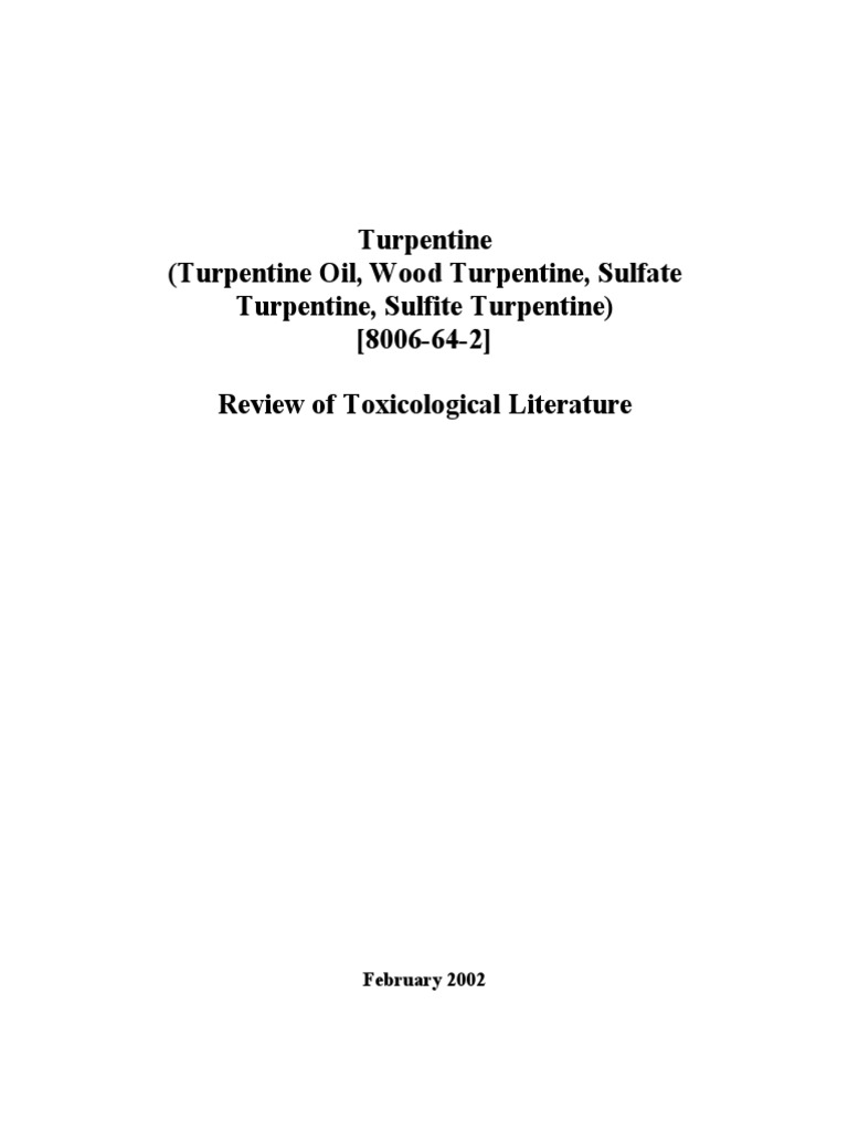 Turpentine | PDF | Resin | Pulp (Paper)