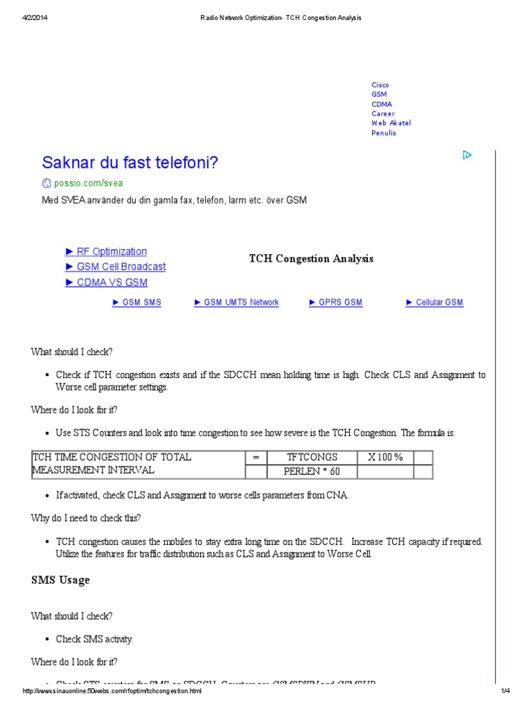 Radio Network Optimization - TCH Congestion Analysis | Download Free ...