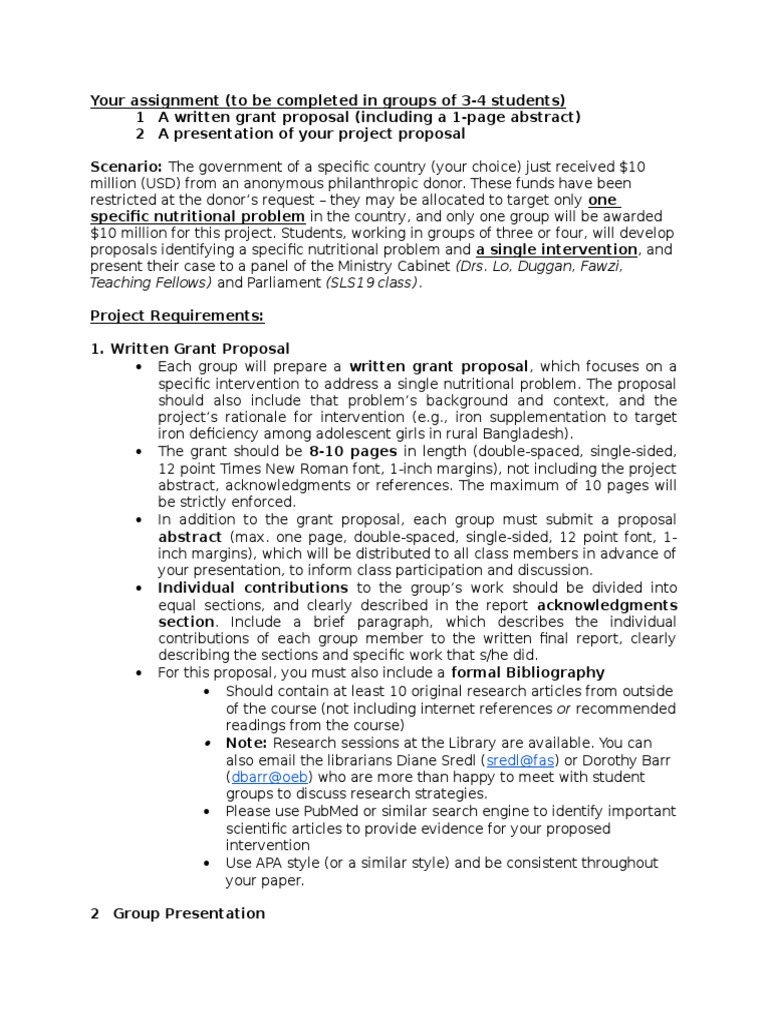 Nutritional Grant Proposal Project Guide | PDF | Monitoring And ...