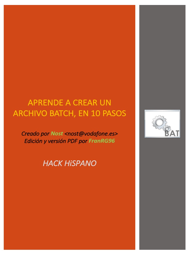 Aprende A Crear Un Archivo Batch, en 10 Pasos (Nost) | PDF