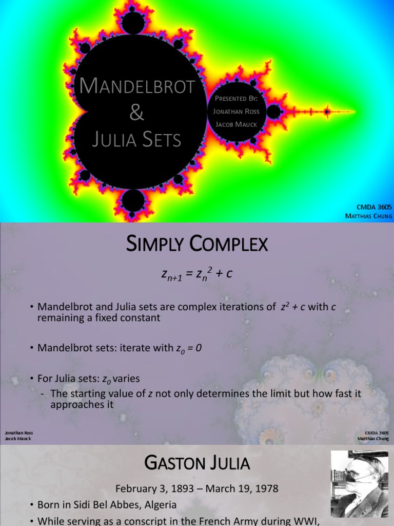 Mandelbrot Julia Sets | PDF | Chaos Theory | Mathematical Analysis