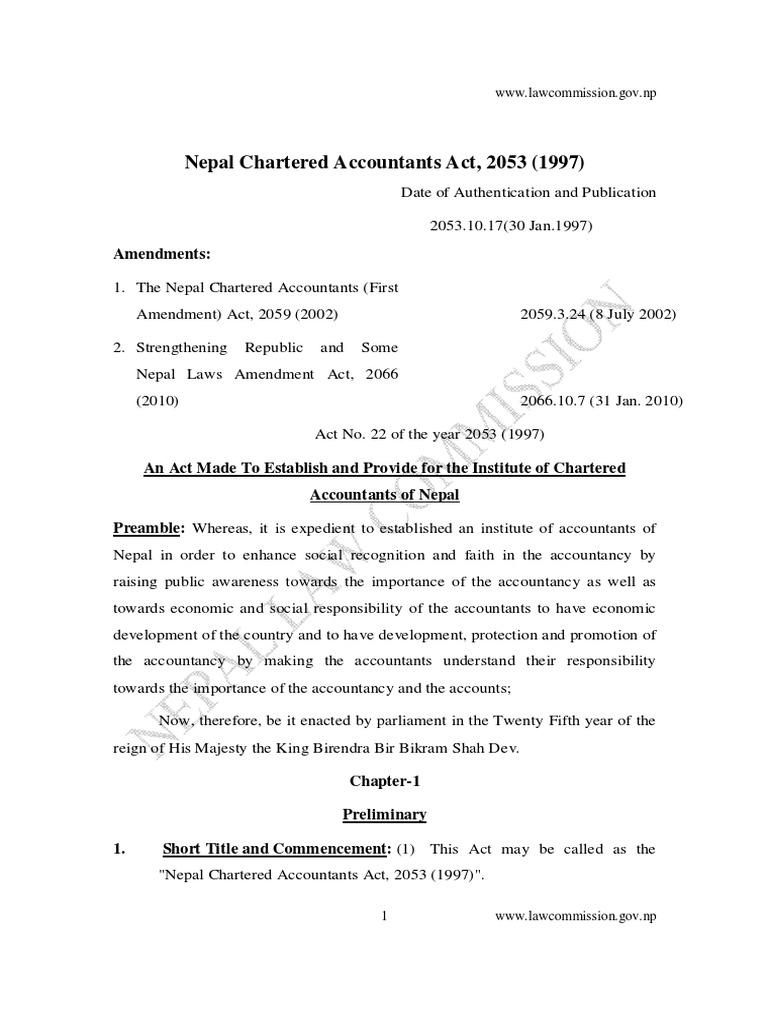 Chartered Accountant Act | PDF | Accountant | Chairman