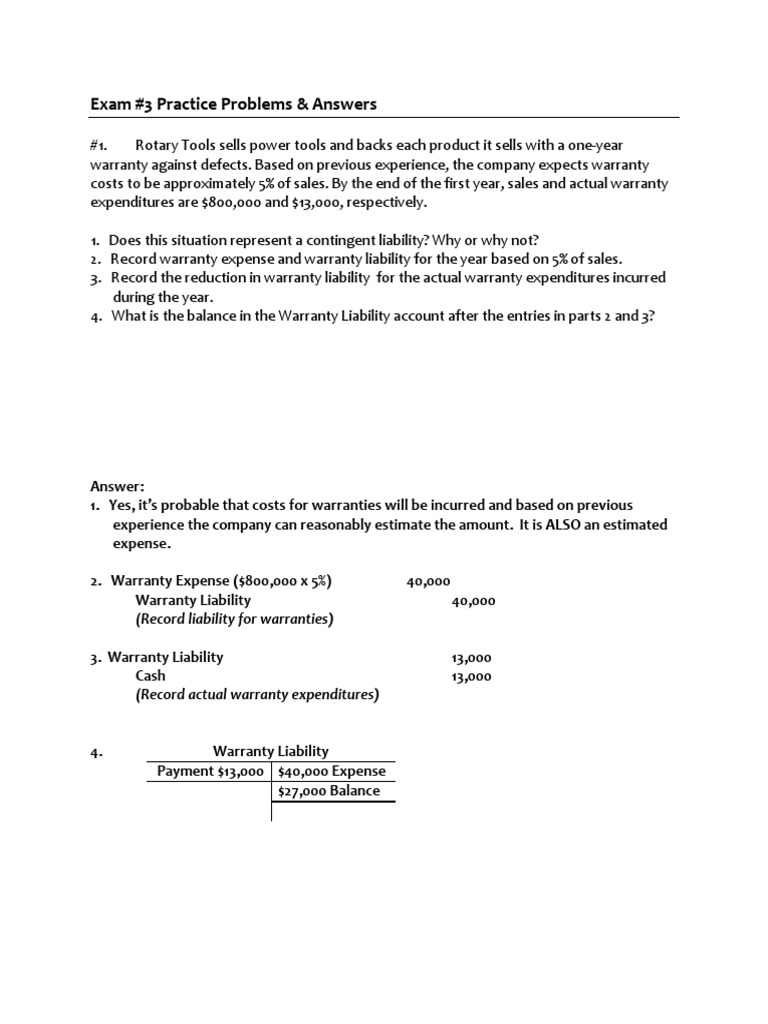 Exam #3 Class Practice Problems | PDF | Stocks | Debits And Credits