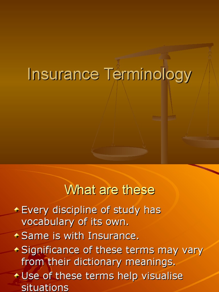 Insurance Terminology - Copy.ppt | Insurance | Life Insurance