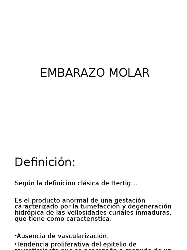 Embarazo Molar | PDF | Gonadotropina coriónica humana | El embarazo