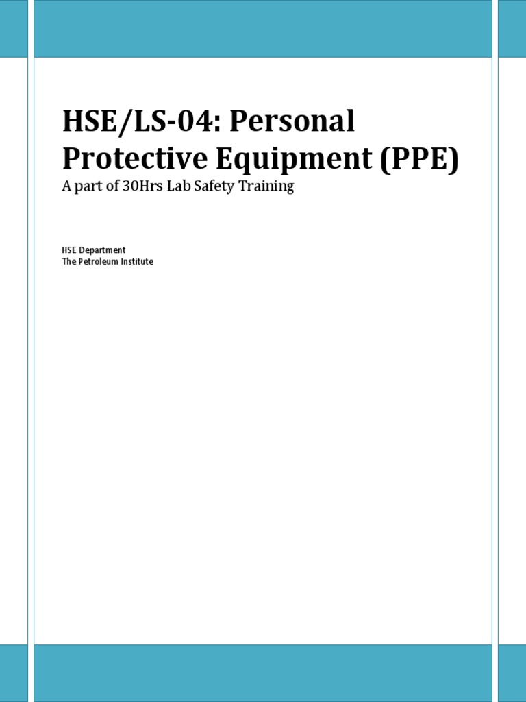 HSE-LS-04 PPE Handout PDF | PDF | Personal Protective Equipment | Materials