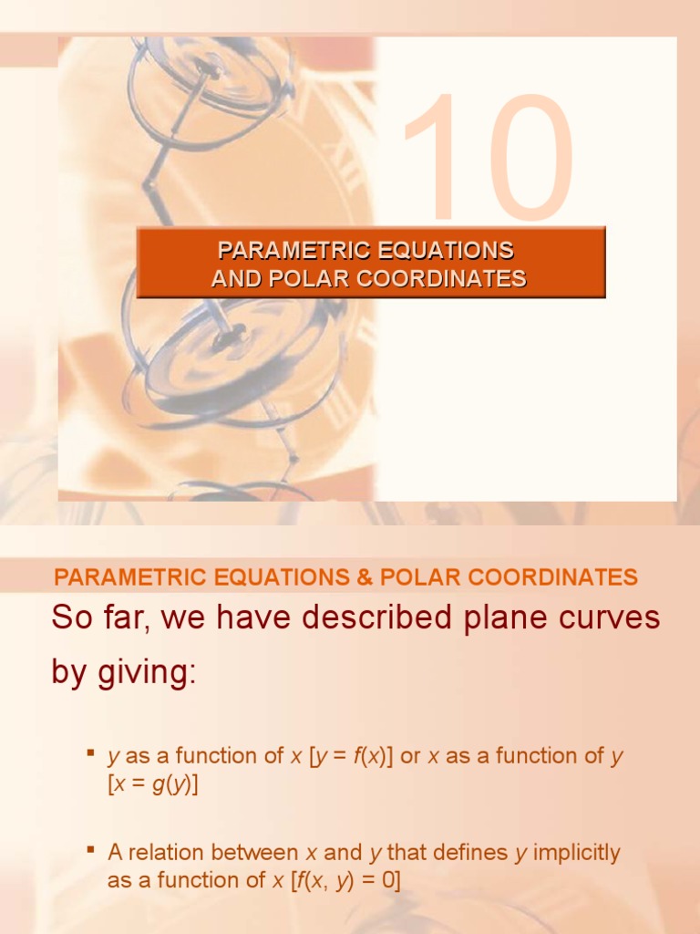 Parametric Equations & Polar Coordinates | PDF | Equations | Circle