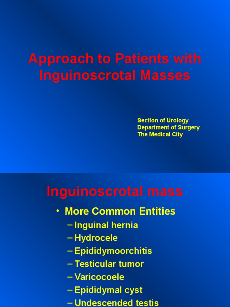 Inguino Scrotal Masses | Medical Specialties | Clinical Medicine
