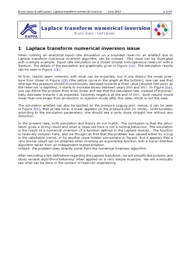 Laplace Transform Numerical Inversion | PDF | Laplace Transform | Fourier Transform