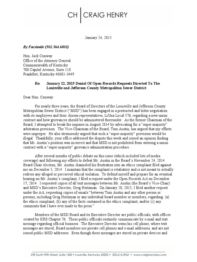 MSD Open Records Appeal | PDF