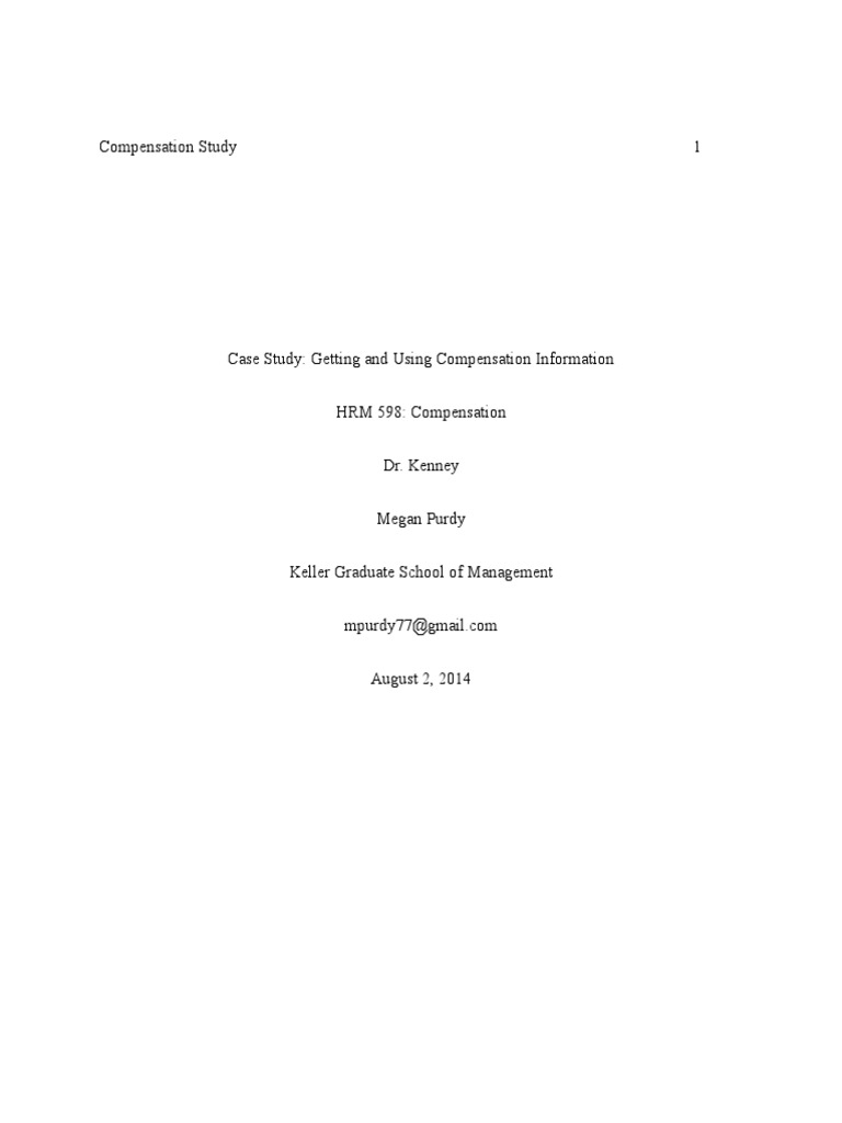 Compensation Case Study 2 | Human Resource Management | Human Resources