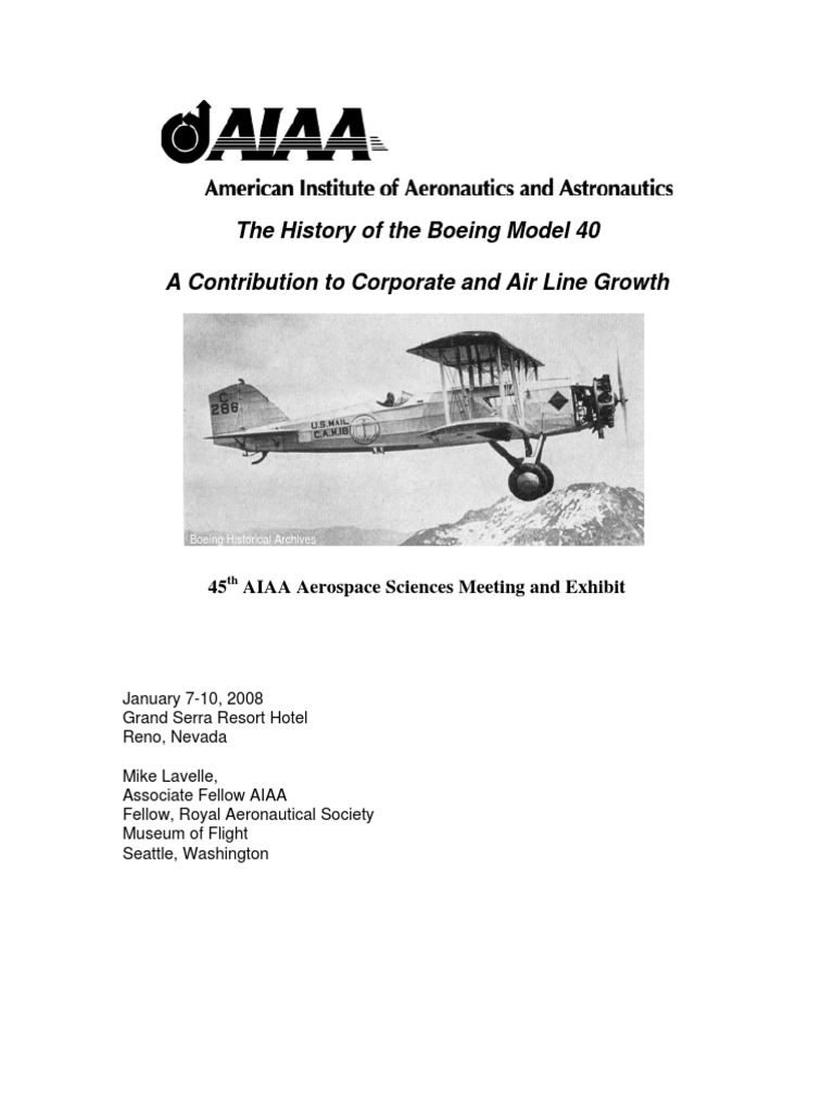Boeing Model 40 Maildelivery Airplane | PDF | Boeing | Fuselage