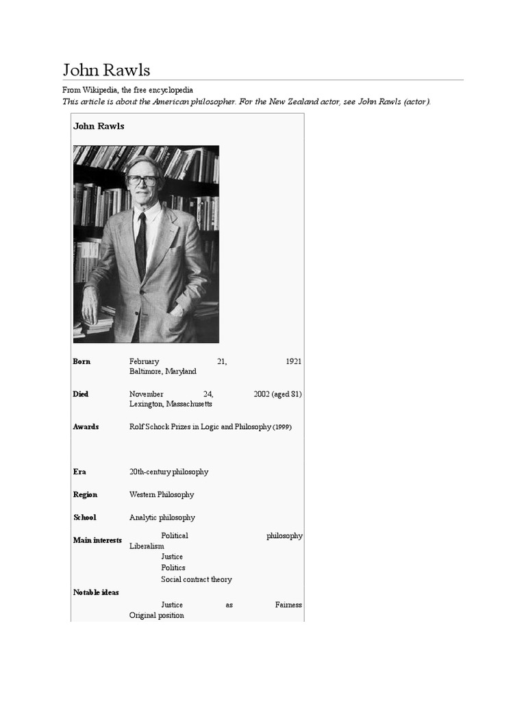 John Rawls | John Rawls | Ethical Principles | Free 30-day Trial | Scribd