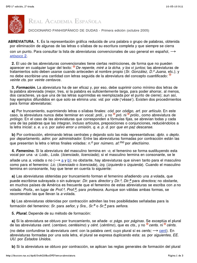 Abreviaturas RAE | PDF | Lingüística | Referencia