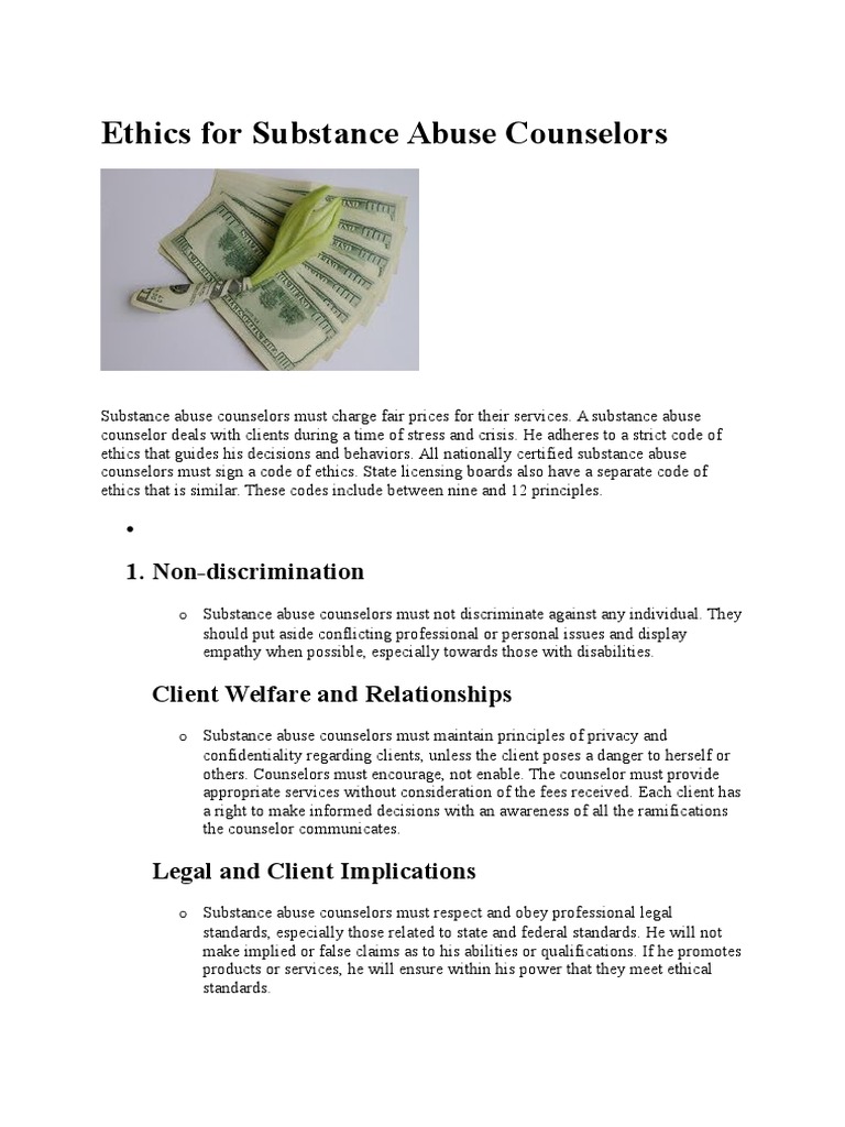 Ethics for Substance Abuse Counselors | School Counselor | Confidentiality