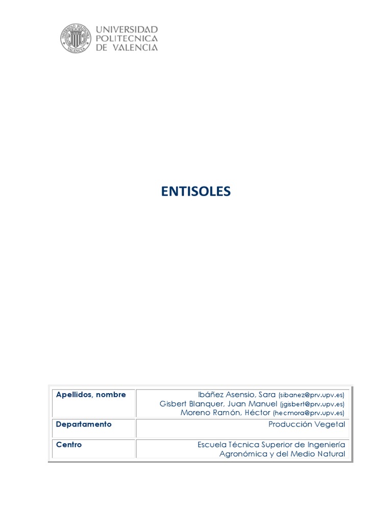Entisoles | PDF | Ciencia del suelo | Suelo