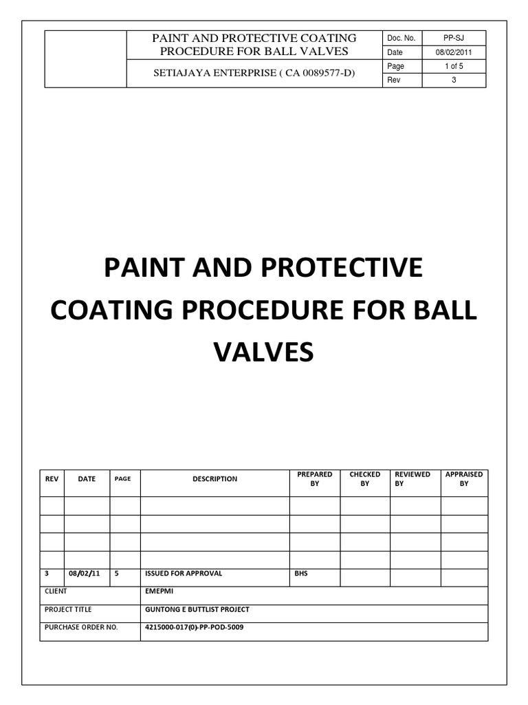 painting procedure for ball valve | Paint | Abrasive