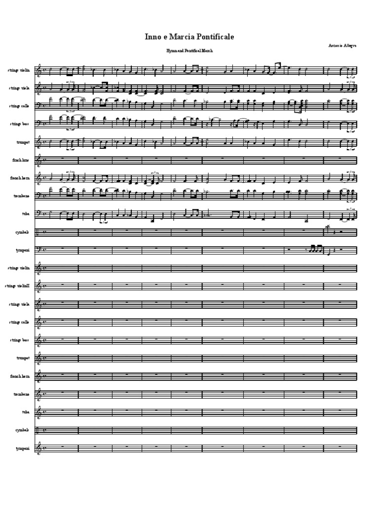 Pontifical March | PDF | Ensemble de musique classique | Instruments de ...