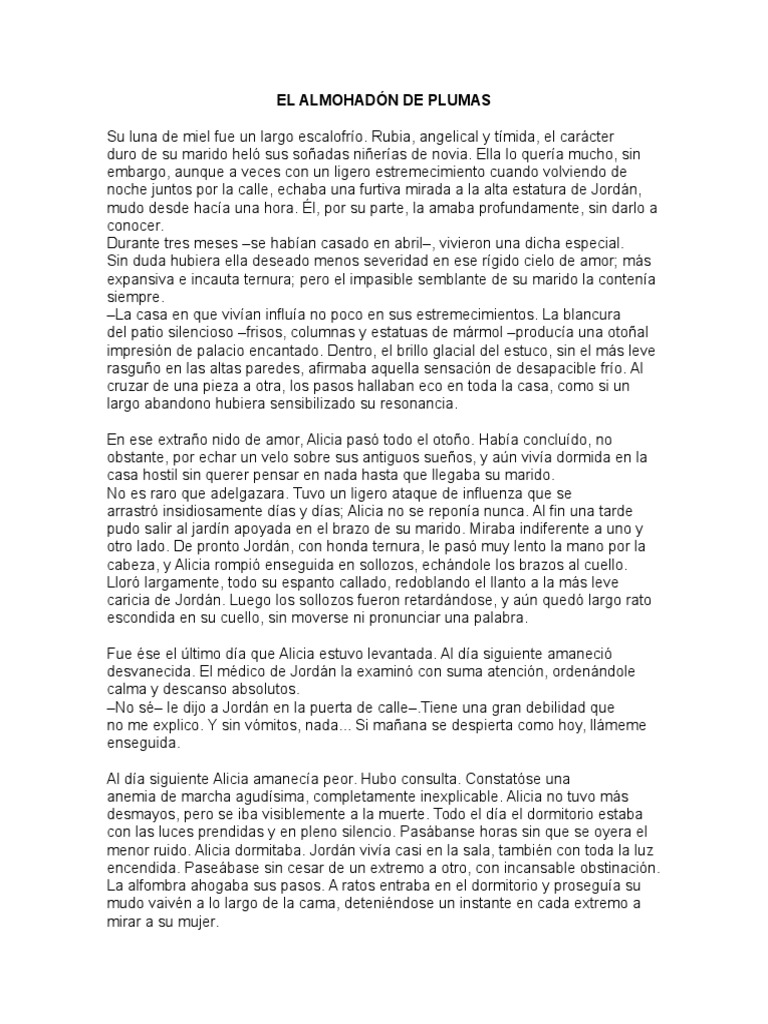 El Almohadón de Plumas | PDF