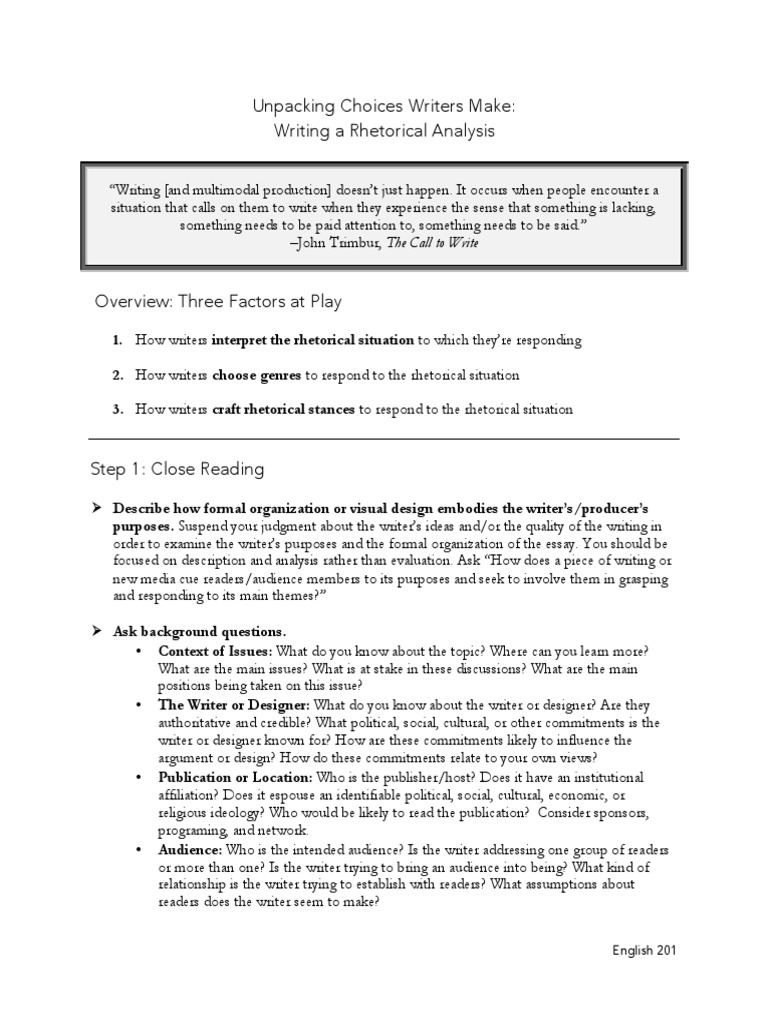 Rhetorical Analysis for Students | PDF | Rhetoric | Genre