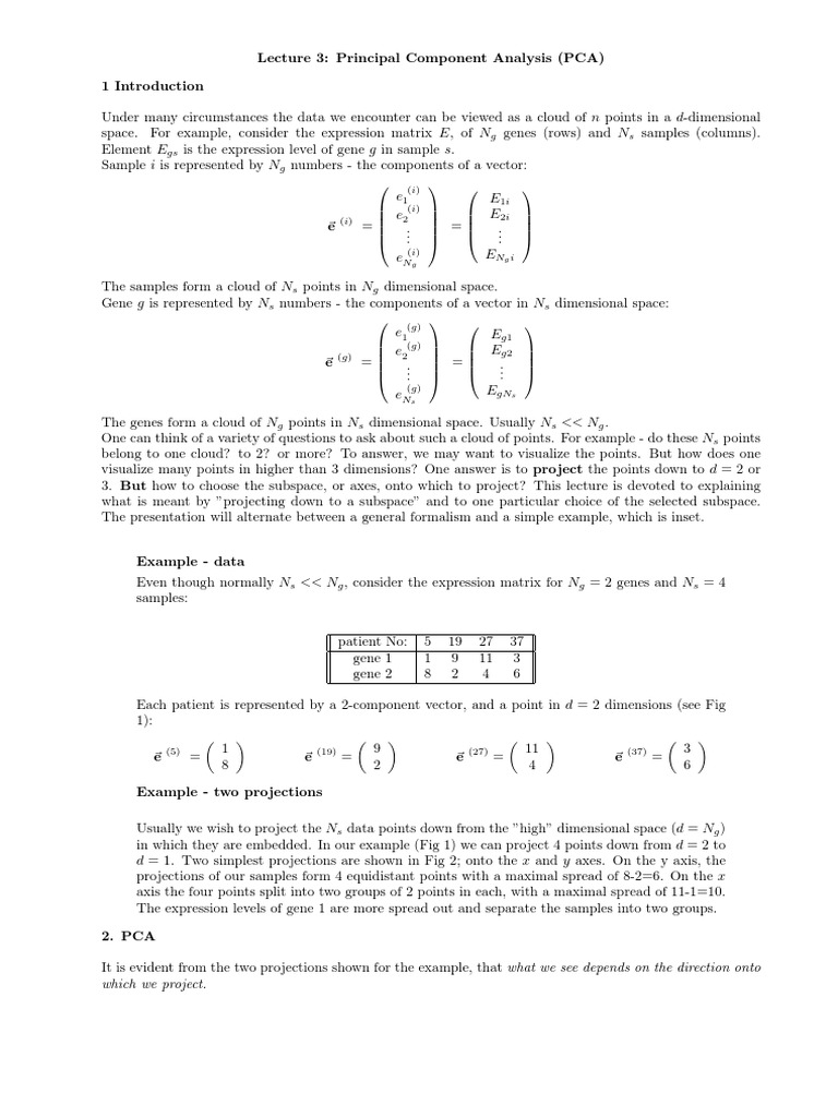 Lecture 3 | PDF | Principal Component Analysis | Eigenvalues And Eigenvectors