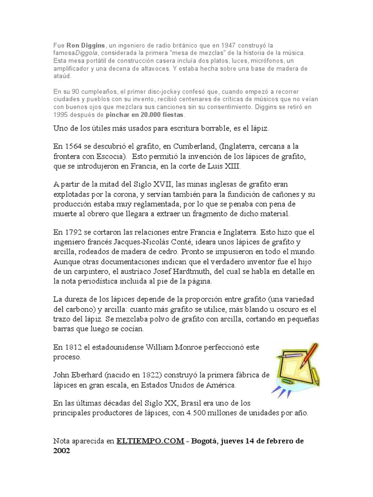 Historias Interesantes | PDF | Lápiz | Science