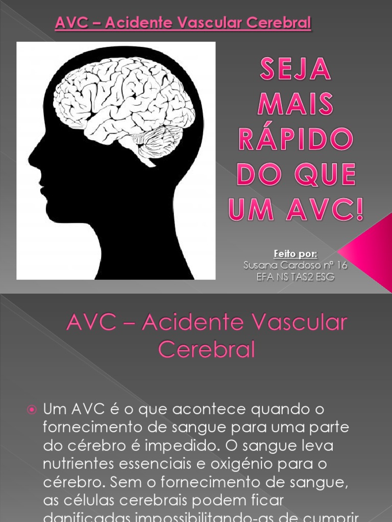 AVC – Acidente Vascular Cerebral.pdf. | AVC | Doenças e Distúrbios