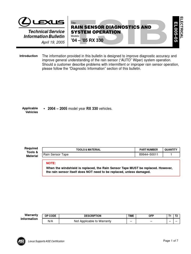 RX 330 Rain Sensor Guide | PDF | Light Emitting Diode | Switch