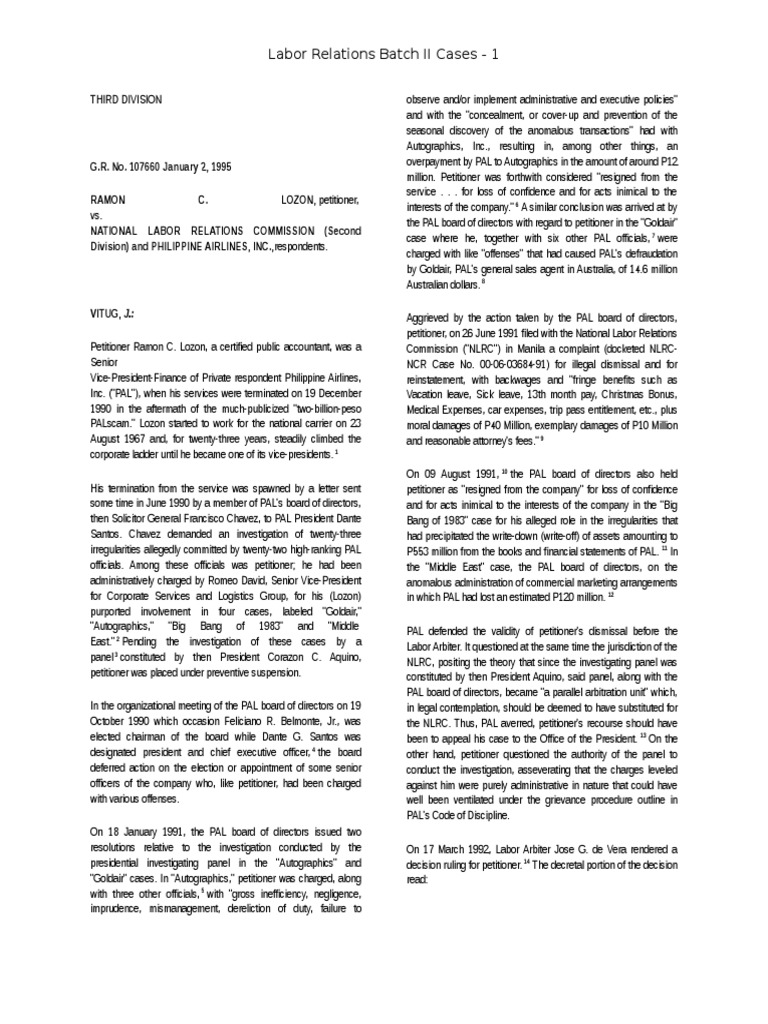 Labor Cases | PDF | Jurisdiction | Estoppel