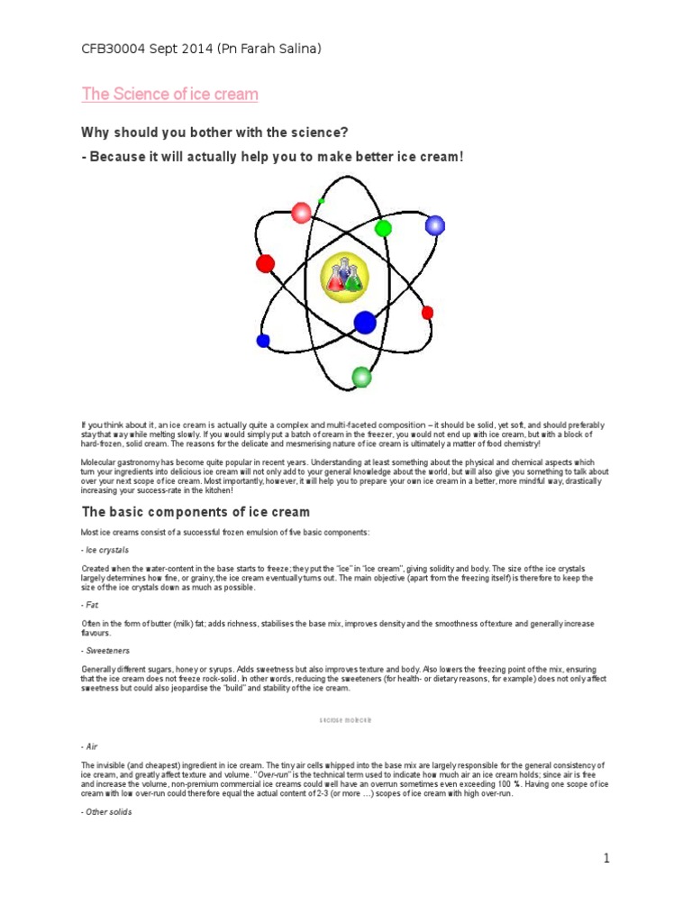 The Science of Ice Cream | PDF | Ice Cream | Ice