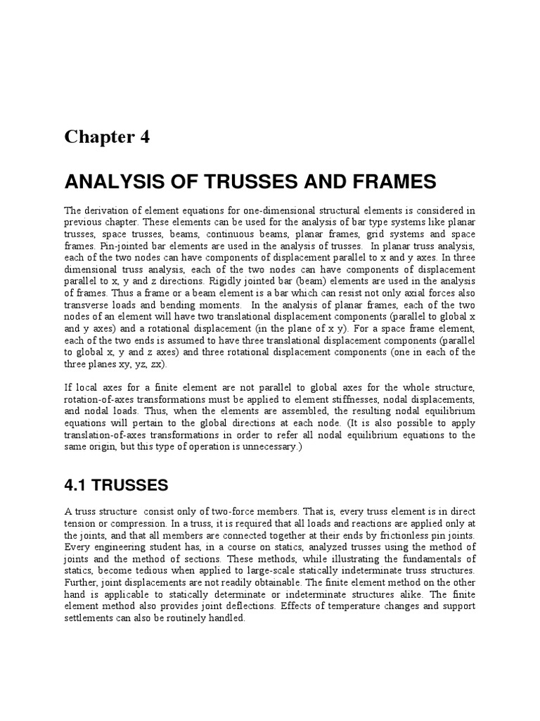 Analysis of Frames Beams Trusses | Download Free PDF | Truss | Matrix ...